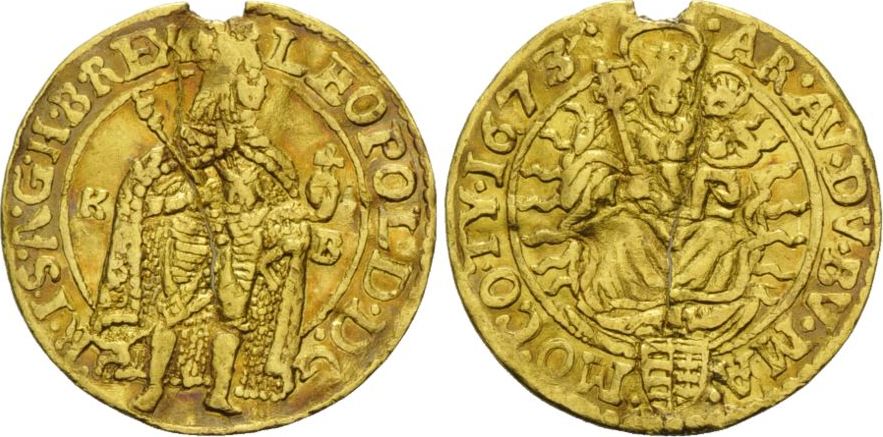 Haus Habsburg, Dukat 1673, Leopold I., 1657-1705, selten, Sr., Hsp., f ...