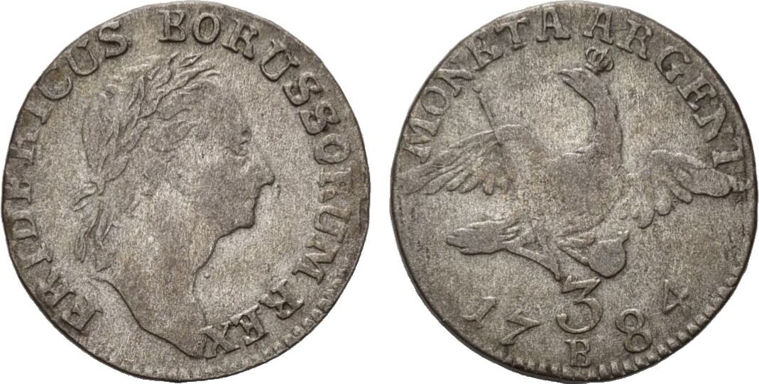 Brandenburg-Preussen, 3 Kreuzer 1784 B, Friedrich II. der Große, 1740 ...