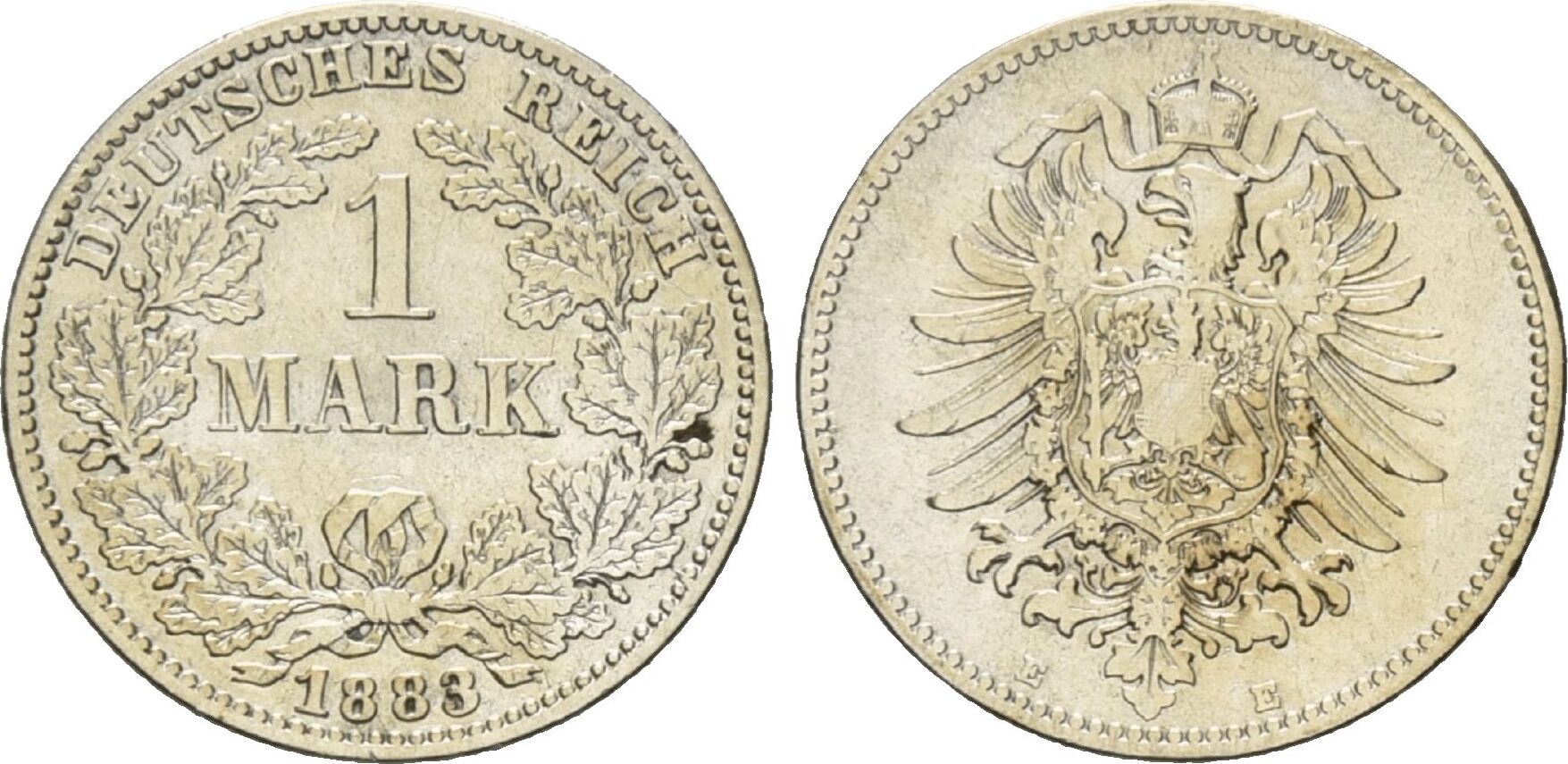Deutsches Reich, 1 Mark 1883 E kleiner Adler, f. vz | MA-Shops