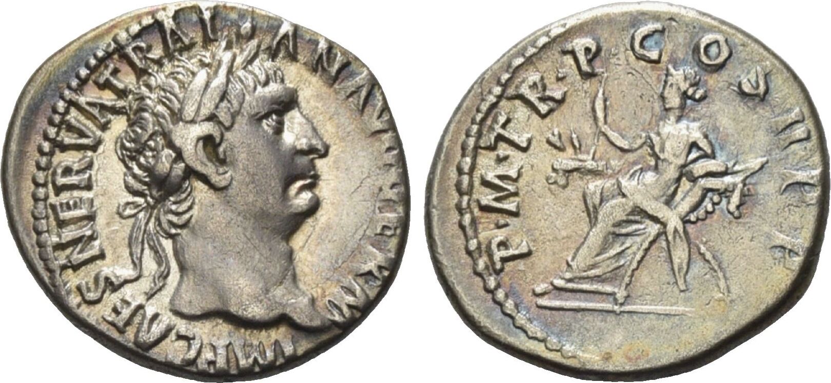 Römisches Reich, AR Denar 98-99, Rom, Trajan 98-117, ss | MA-Shops