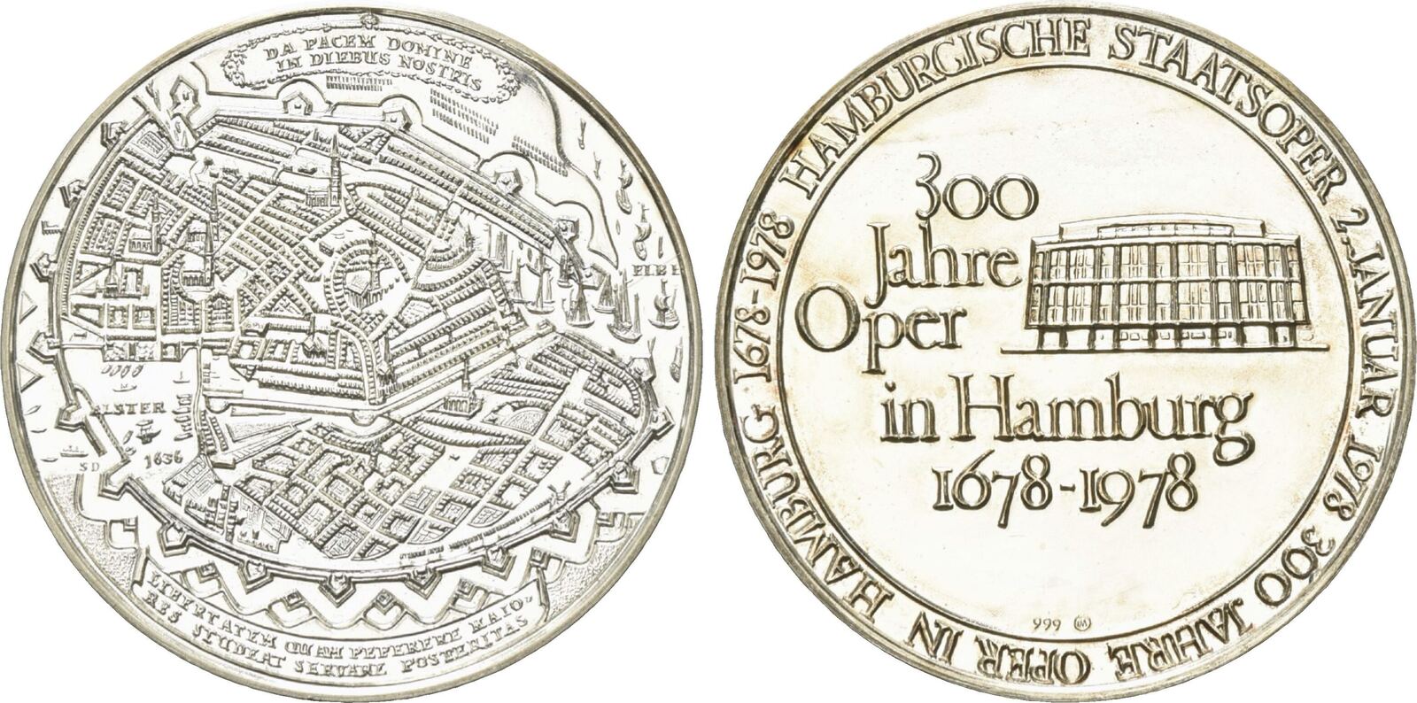 Deutschland/Hamburg, Medaille, 1978, 300 Jahre Hamburger Oper, PP | MA ...