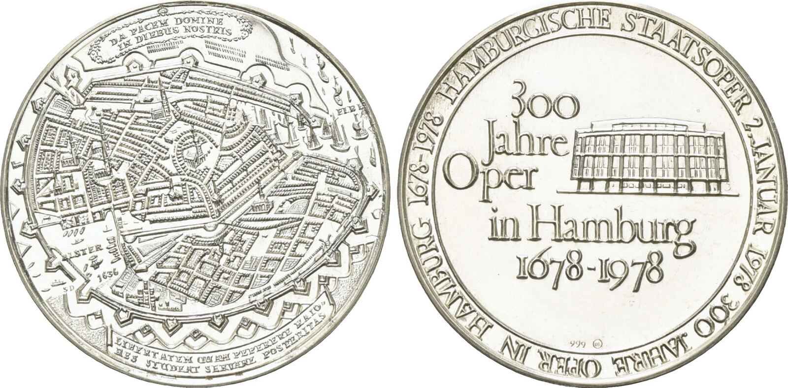 Deutschland/Hamburg, Medaille, 1978, 300 Jahre Hamburger Oper, PP | MA ...