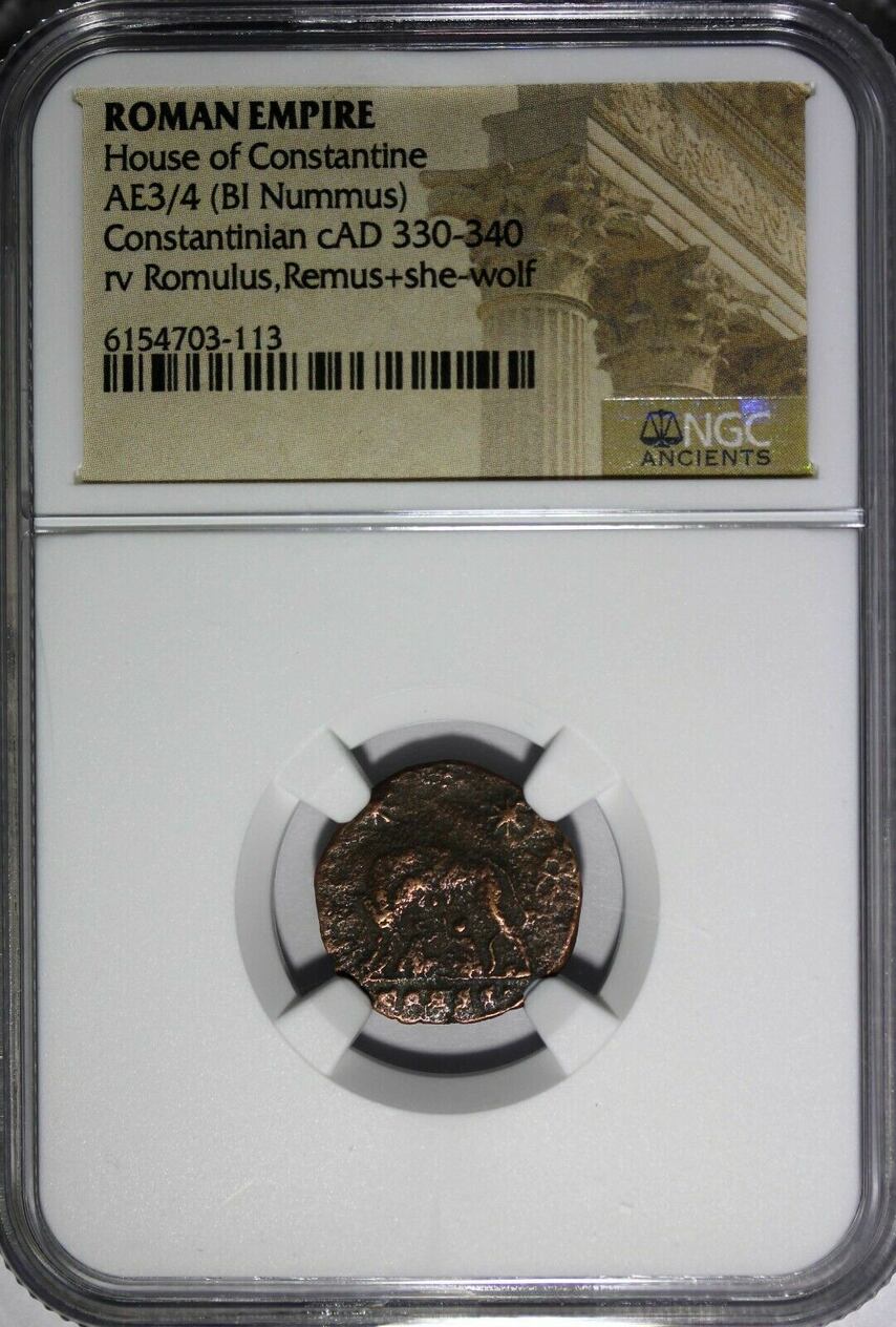 Nummus ROMAN Constantinian Dynasty AE3/4 AD 330-340 / She-Wolf &Twins ...