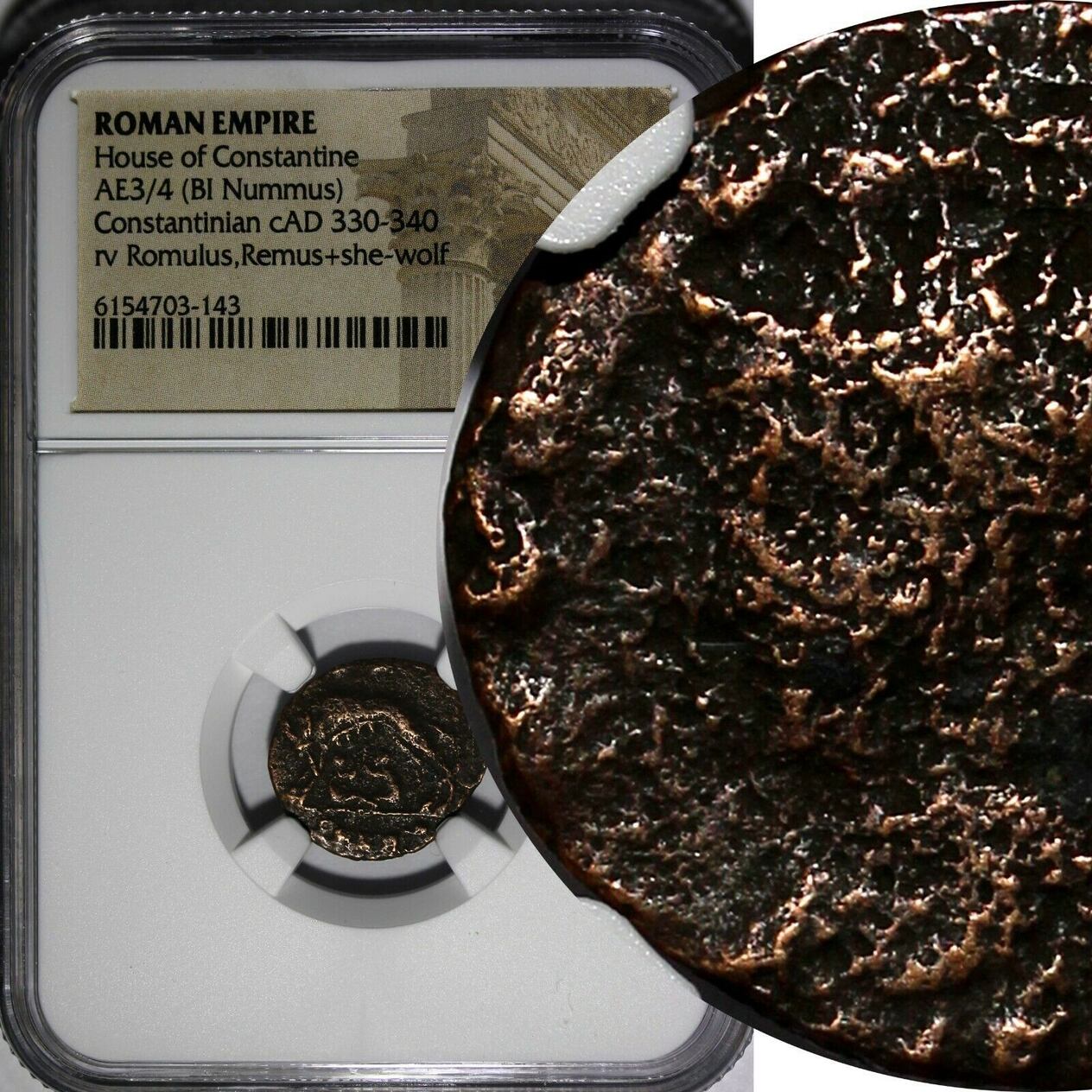 Nummus ROMAN Constantinian Dynasty AE3/4 AD 330-340 / She-Wolf &Twins ...