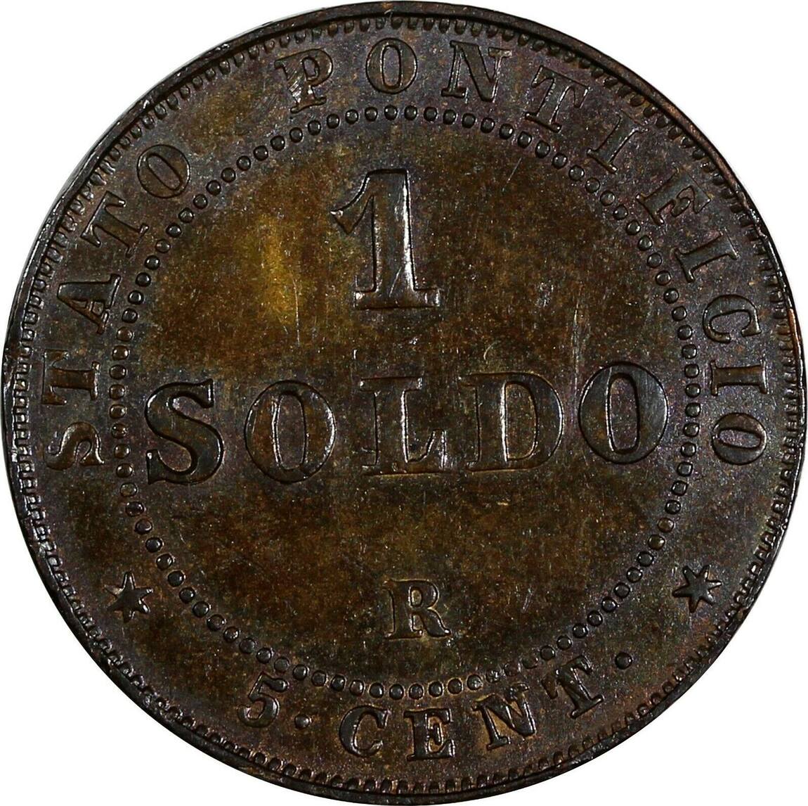 Holy See (Vatican City State) 1 Soldo Italian States PAPAL STATES ...