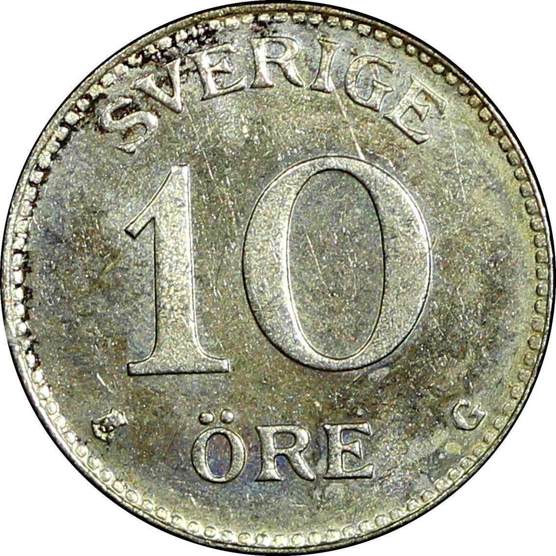 10 Öre SWEDEN Gustaf V Silver 1942 G Last Year GEM BU KM# 780 (21 917) Uncertified | MA-Shops
