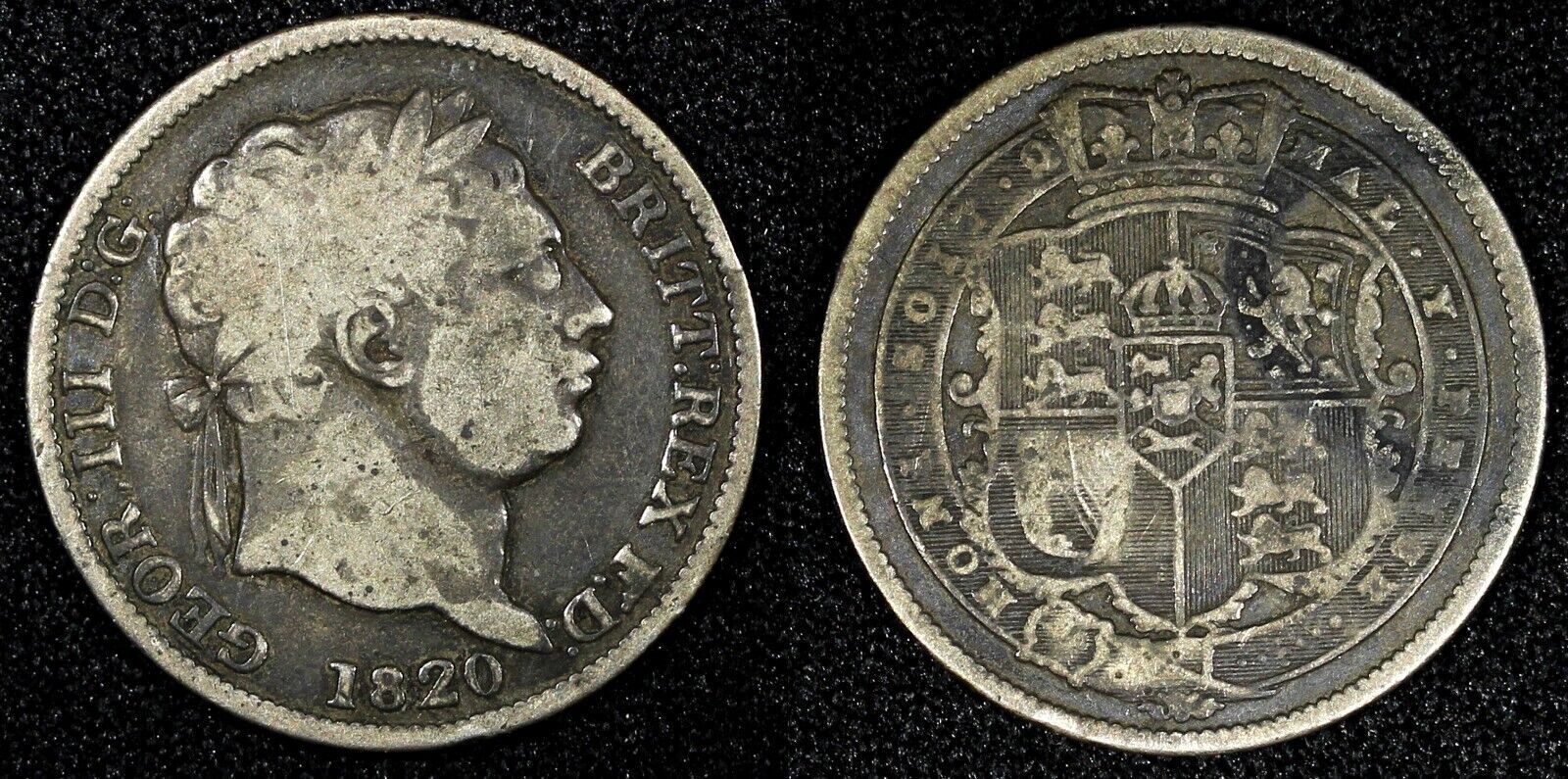 United Kingdom 1 Shilling Great Britain George III Silver 1820 Last ...