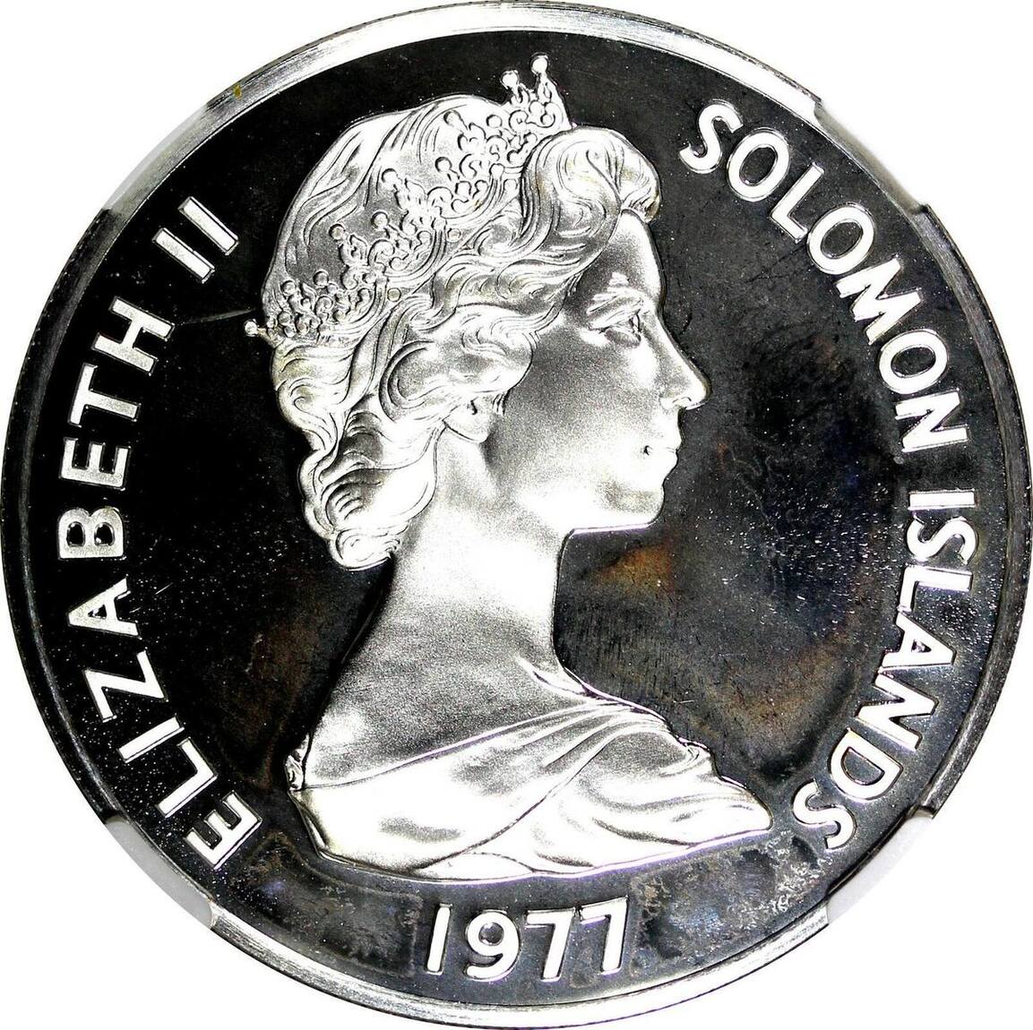 5 Dollars Solomon Islands Silver PROOF 1977 FM NGC PF67 CAMEO Mint ...