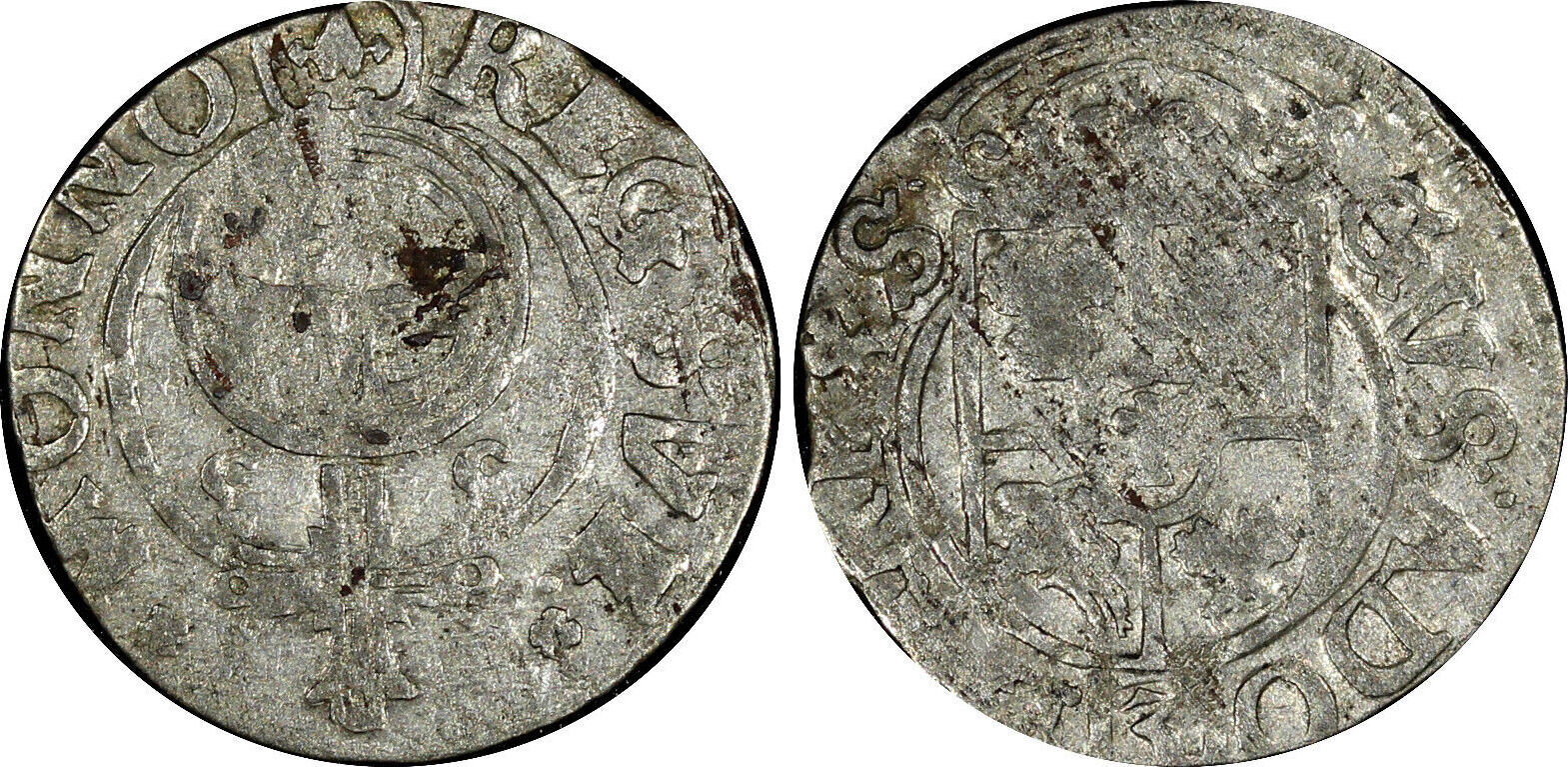 1/24 Thaler Poland King GUSTAF II ADOLF of Sweden Silver 1633 Scarce KM ...