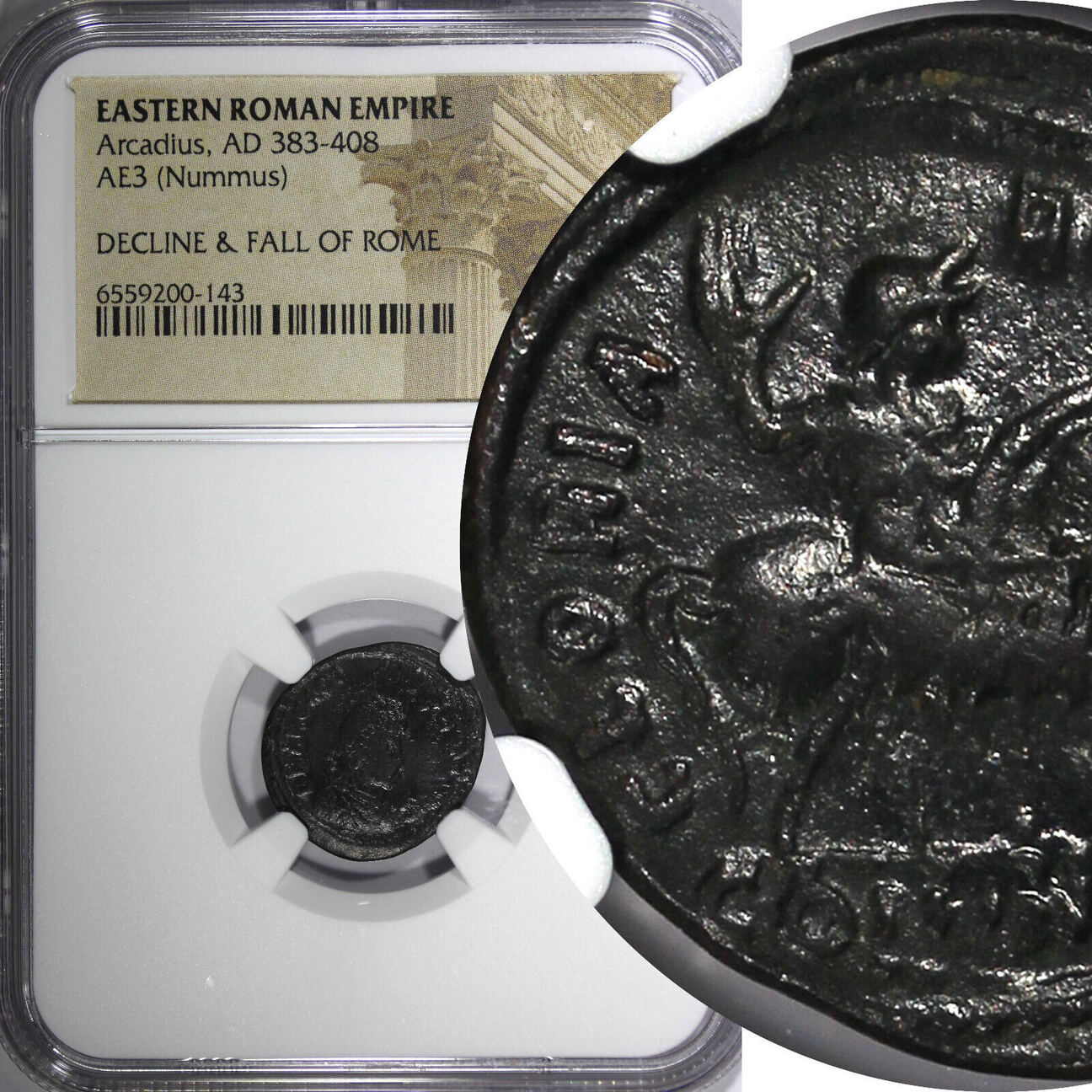 Nummus 383 AD EASTERN ROMAN ARCADIUS AD 383-408 AE3 /Emperor on ...