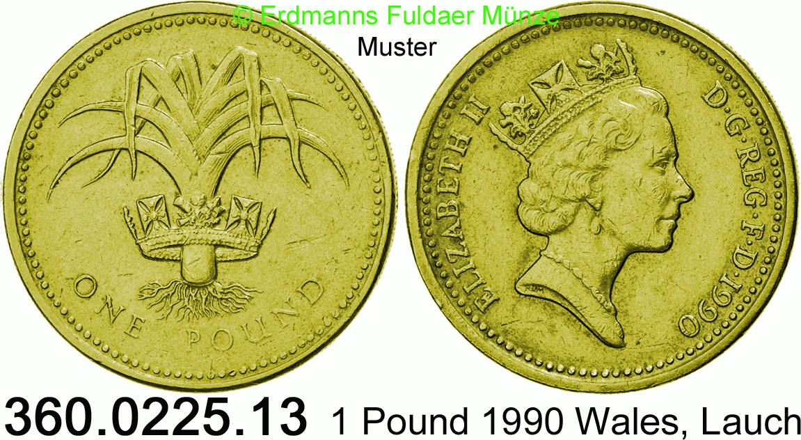 Great Britain Großbritannien 1 Pound 1990 *431 KM941 Wales Lauch. 360.0225.13 ss | MA-Shops