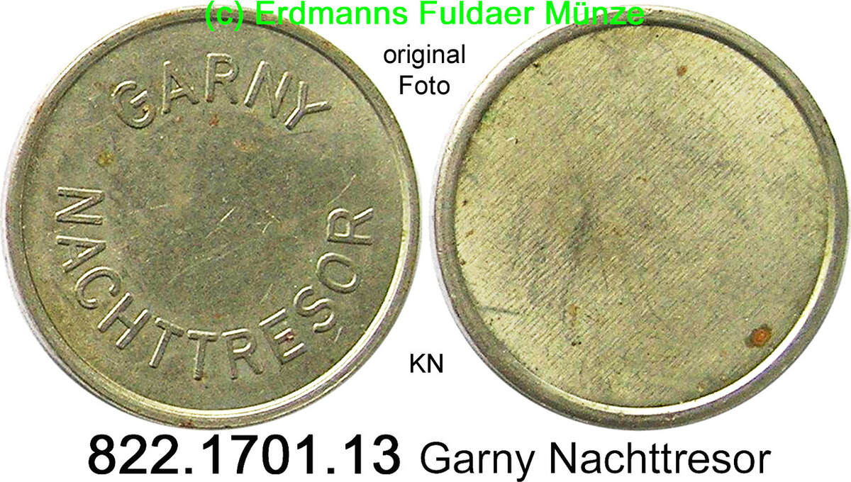 Deutschland Garny unbekannt Automatenmarke, Pfandmarke, Tresormarke ...