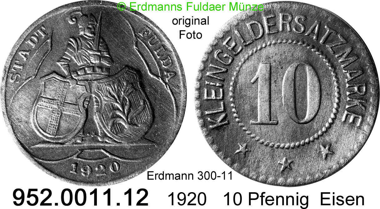Fulda 10 Pfennig 1920 Erdmann 300-11. 952.0011.12 vz | MA-Shops