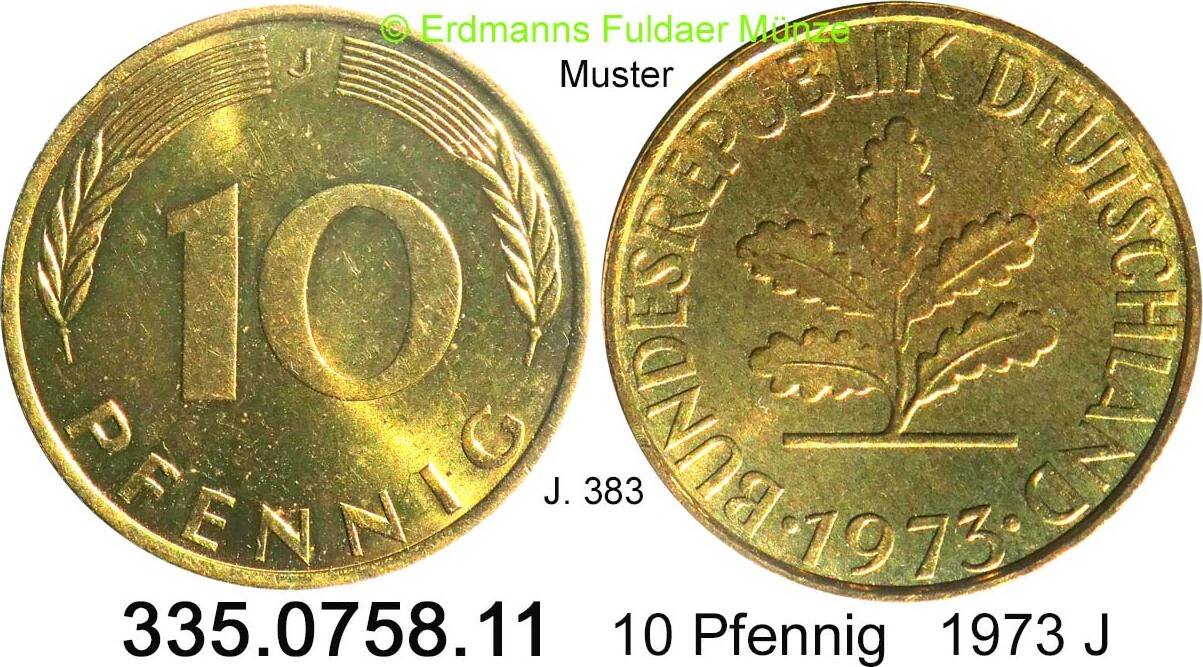 BRD 10 Pfennig 1973J J.383. 335.0758.11 unc | MA-Shops