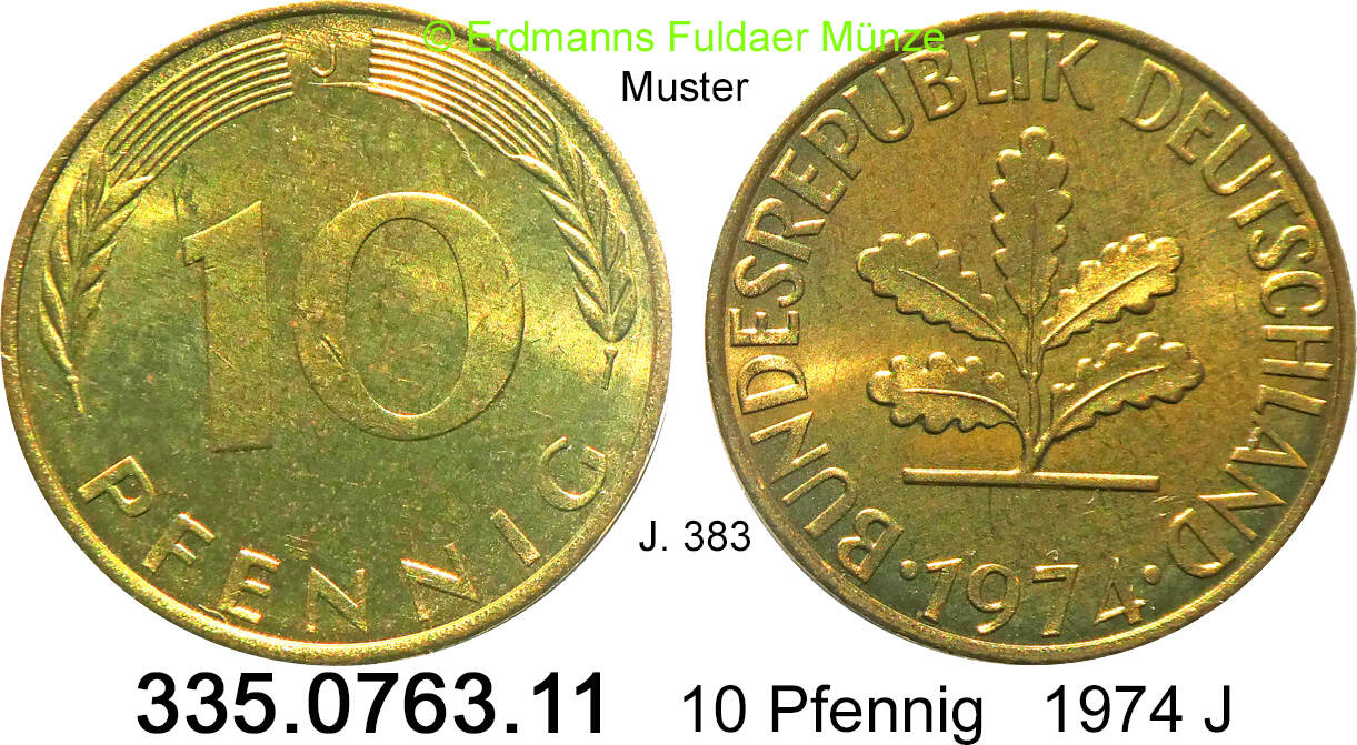 BRD 10 Pfennig 1974J J.383. 335.0763.11 unc | MA-Shops