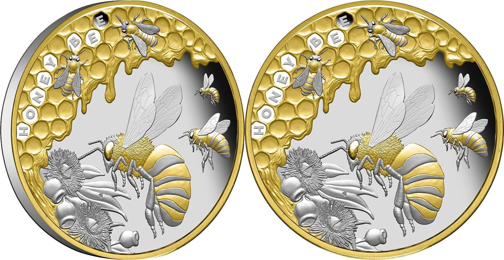 World Coins Niue 2022 1$ HONEY BEE 1 oz Silver Proof Coin PP | MA-Shops