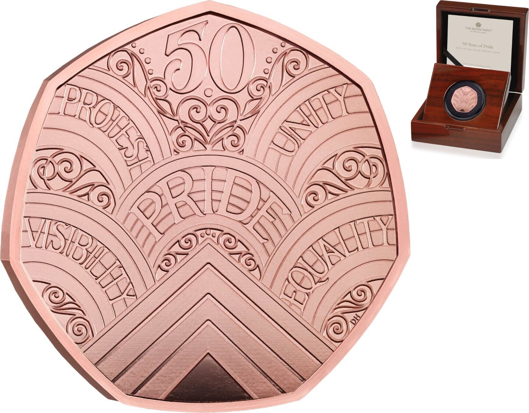 European Coins Great Britain UK 2022 50p 50 Years of Pride LGBTQ+ Gold ...