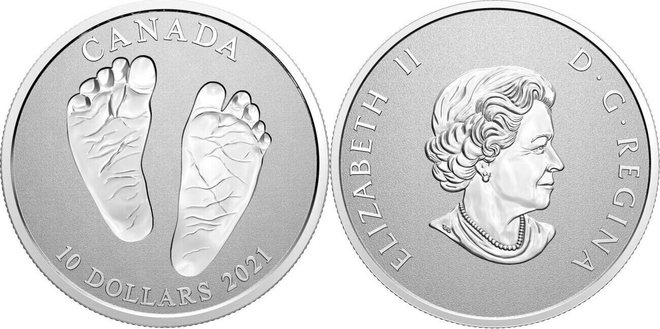 World Coins CANADA 2021 $10 Welcome to the World Baby Feet Baby Gift ...