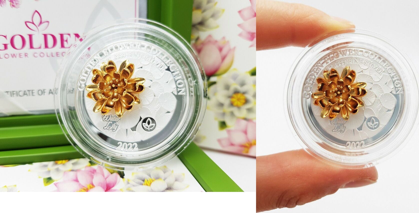 World Coins Samoa 2022 5$ Golden Flower Collection WATER LILY FLORA 1 ...