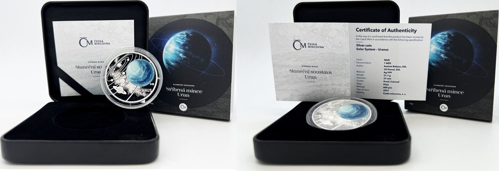 Niue 1$ 2021 Solar System URANUS 1 oz Silver Coin PP | MA-Shops