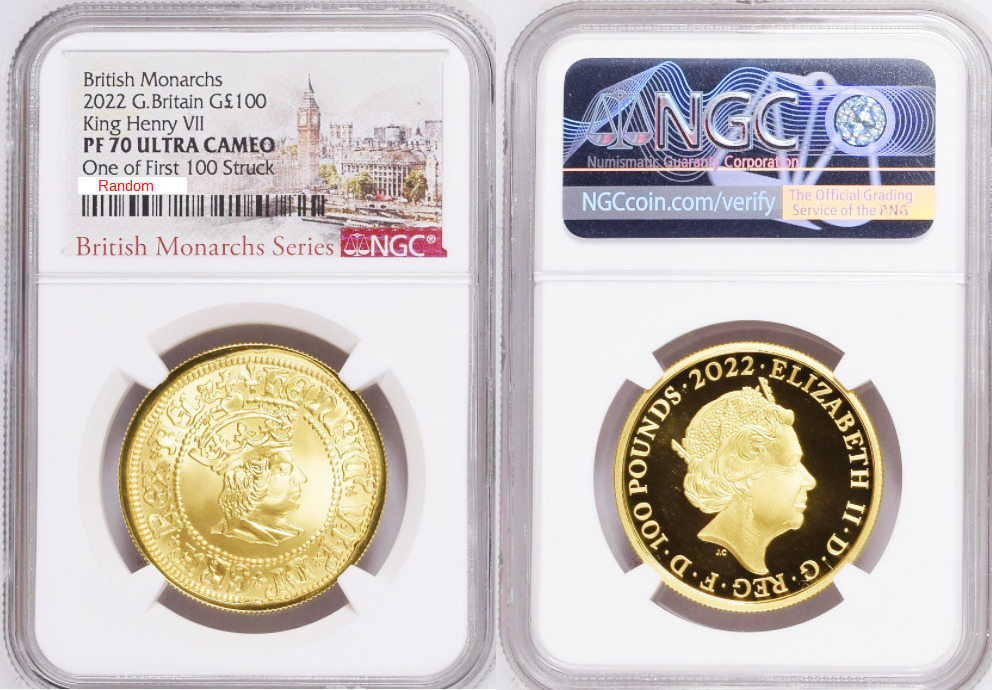 European Coins Great Britain UK 2022 £100 British Monarchs King Henry ...