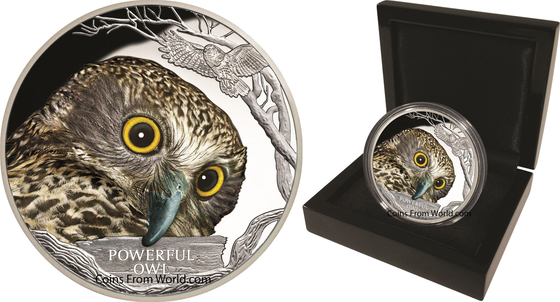 Canada Coins 2018 Tuvalu 1$ Endangered and Extinct Powerful Owl 1oz ...
