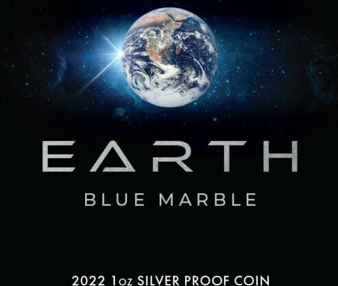 World Coins Niue 2022 1$ Earth BLUE MARBLE Apollo Mission 17 Moon Space ...