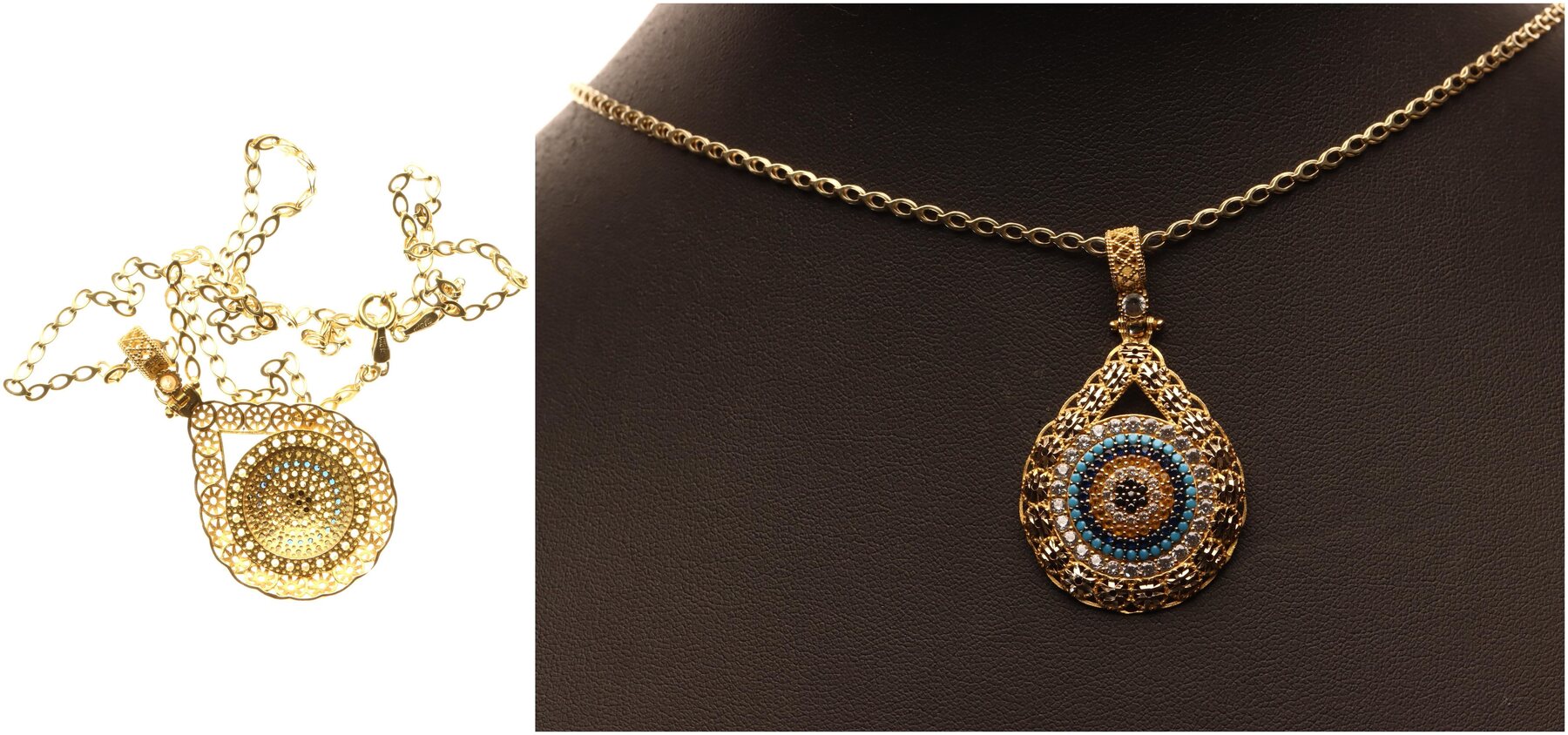 585 Gold Kette mit Anhänger 4,7cm lang, Kette ca.46cm lang Sehr gut ...