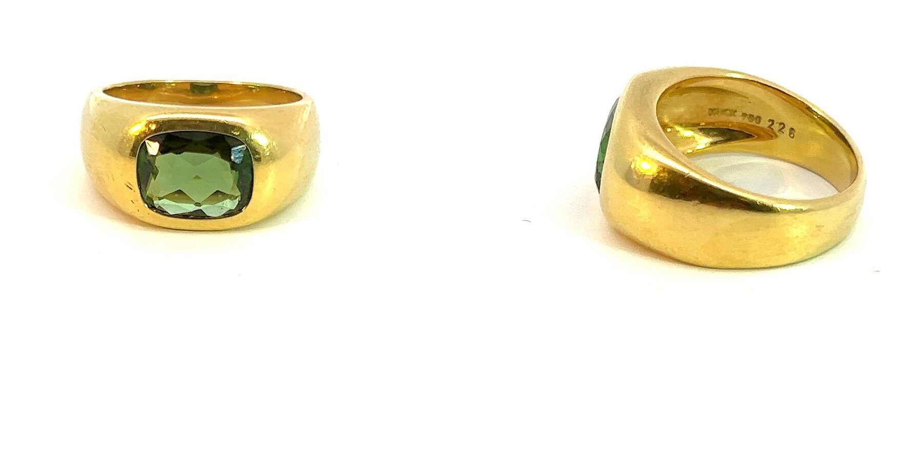 750 Gold Ring mit Turmalin stein 10,5g, Ringgröße 54 | MA-Shops