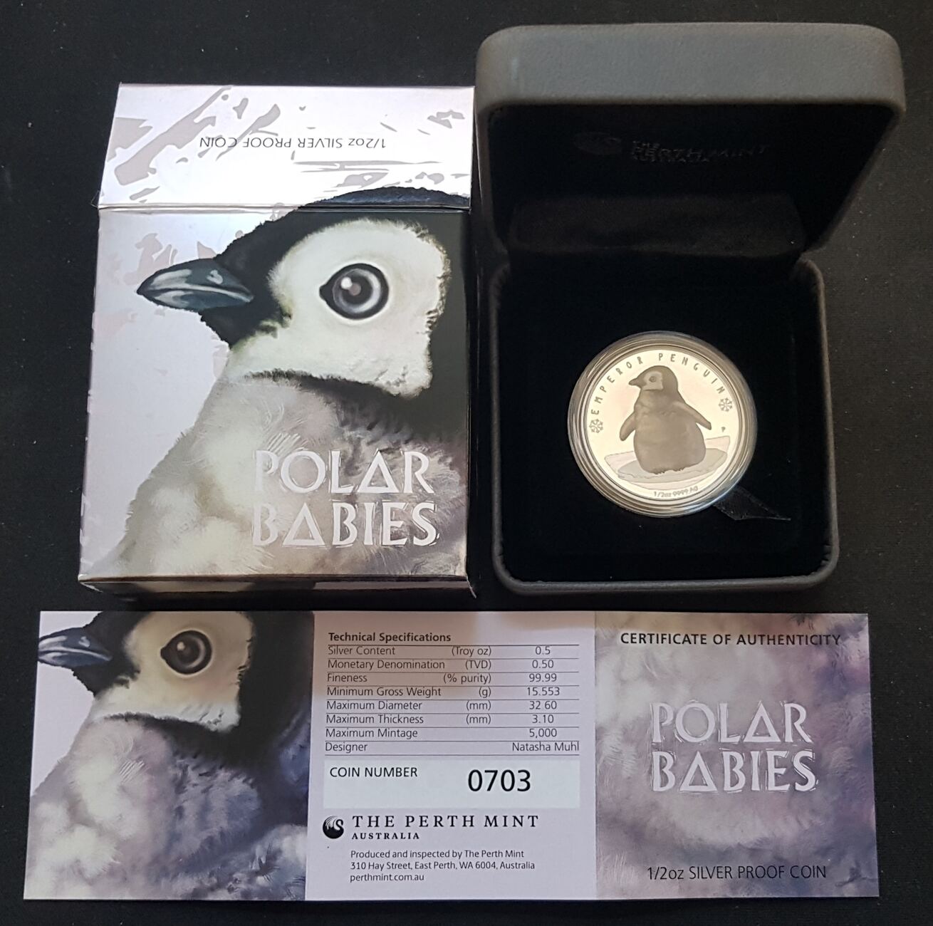 Tuvalu 50 cents 2017 Polar Babies Emperor Penguin PP in Kapsel | MA-Shops