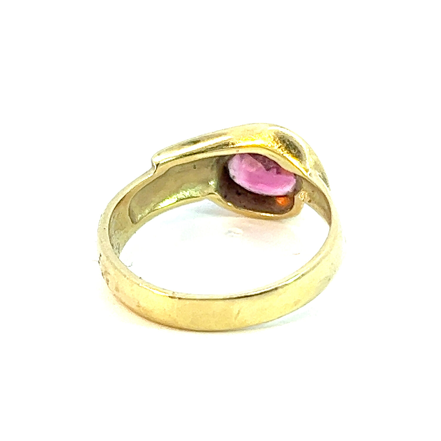 375 Gold Ring mit Rosa stein Ringgröße 56 Sehr gut sehe Fotos und Video ...