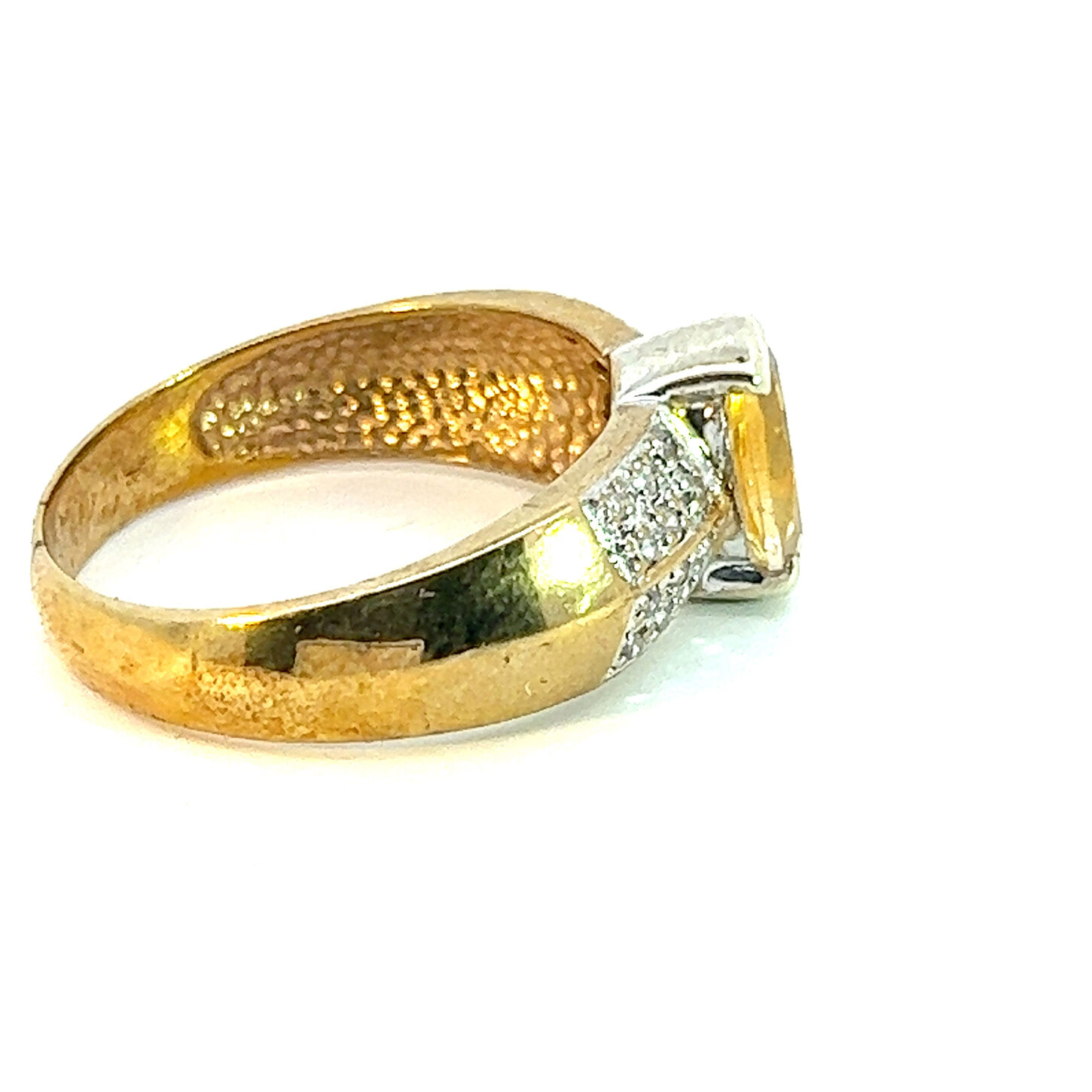375 Gold Ring mit Citrin & Diamanten, 4,87g, Ringgröße 62 Sehr gut sehe ...