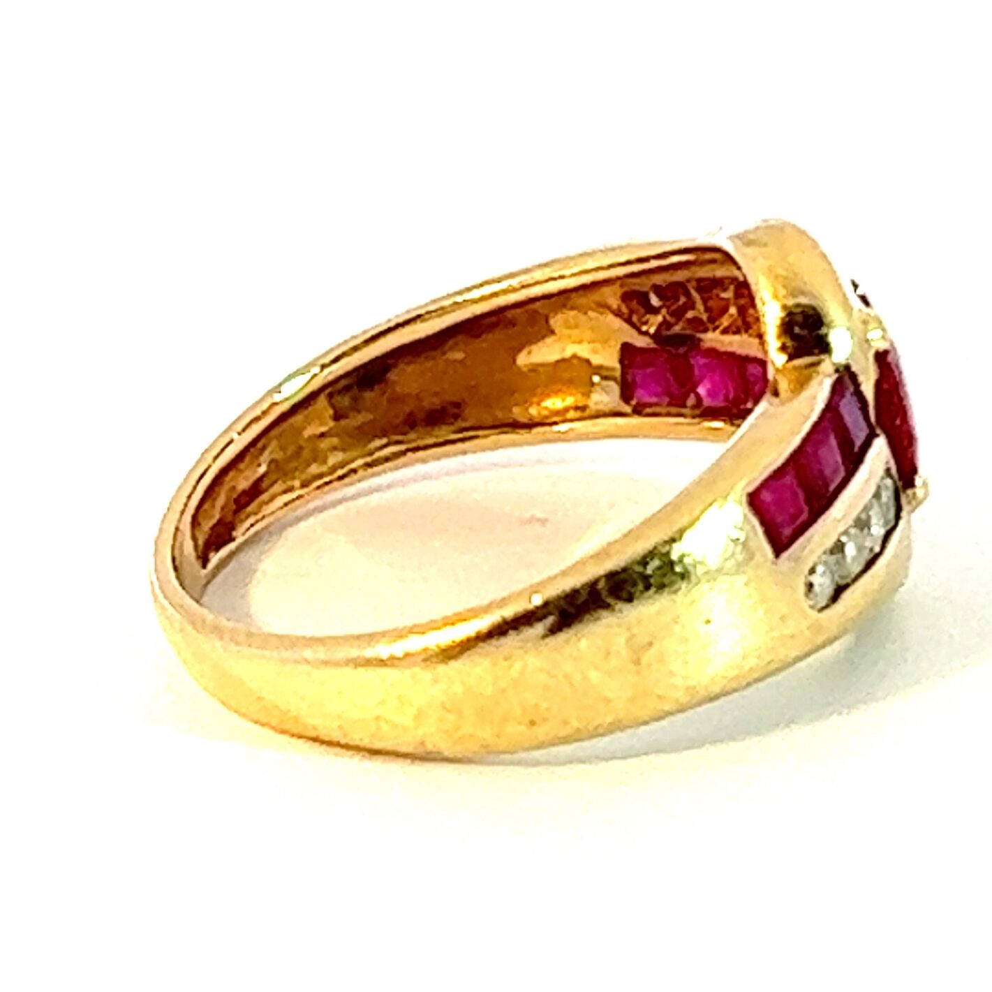 585 Gold Ring mit Rubinen Ringgröße 51 Sehr gut, siehe Fotos und Video ...