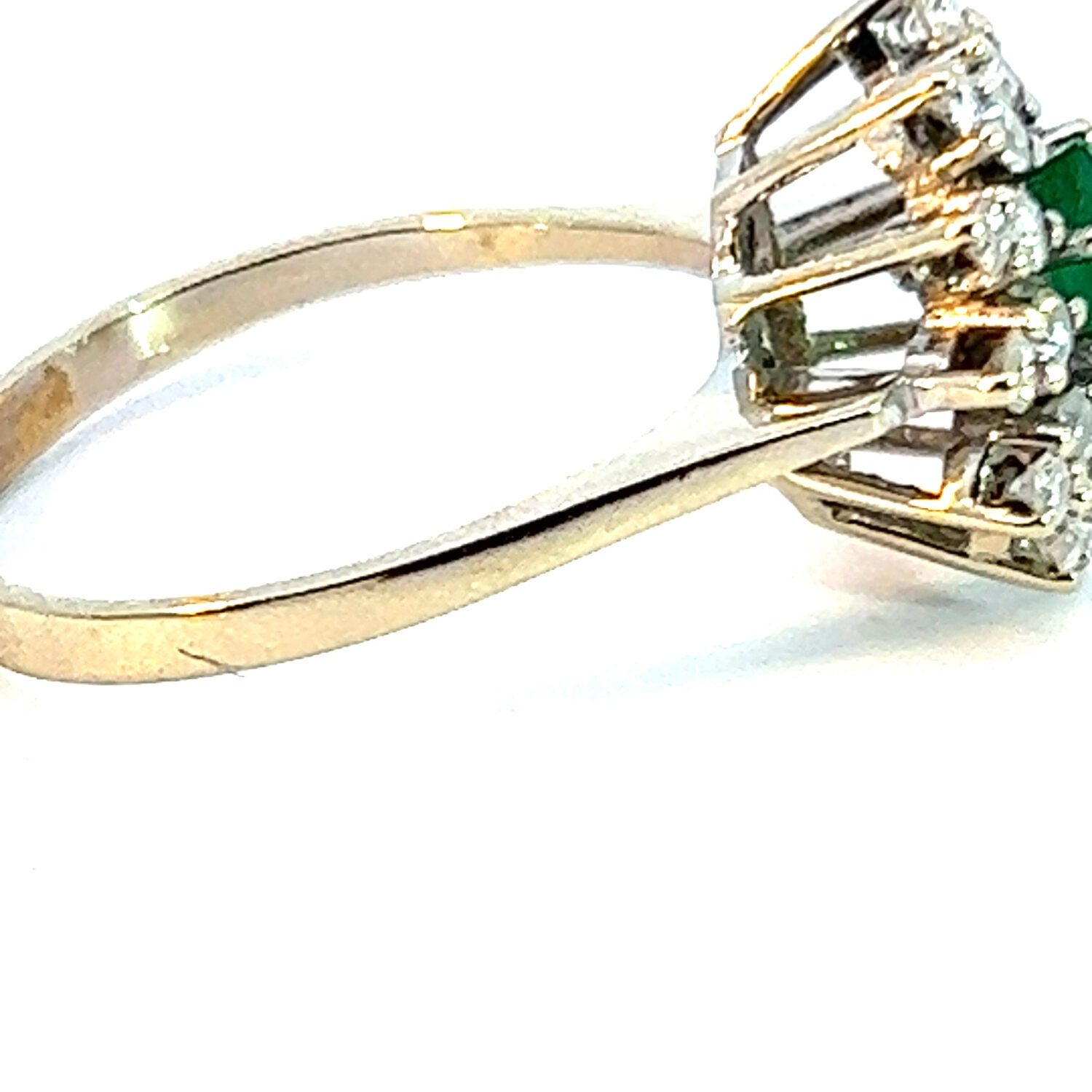 585 Gold Ring mit Smaragd und Diamanten, 4,58g, Ringgröße 61 Sehr gut ...