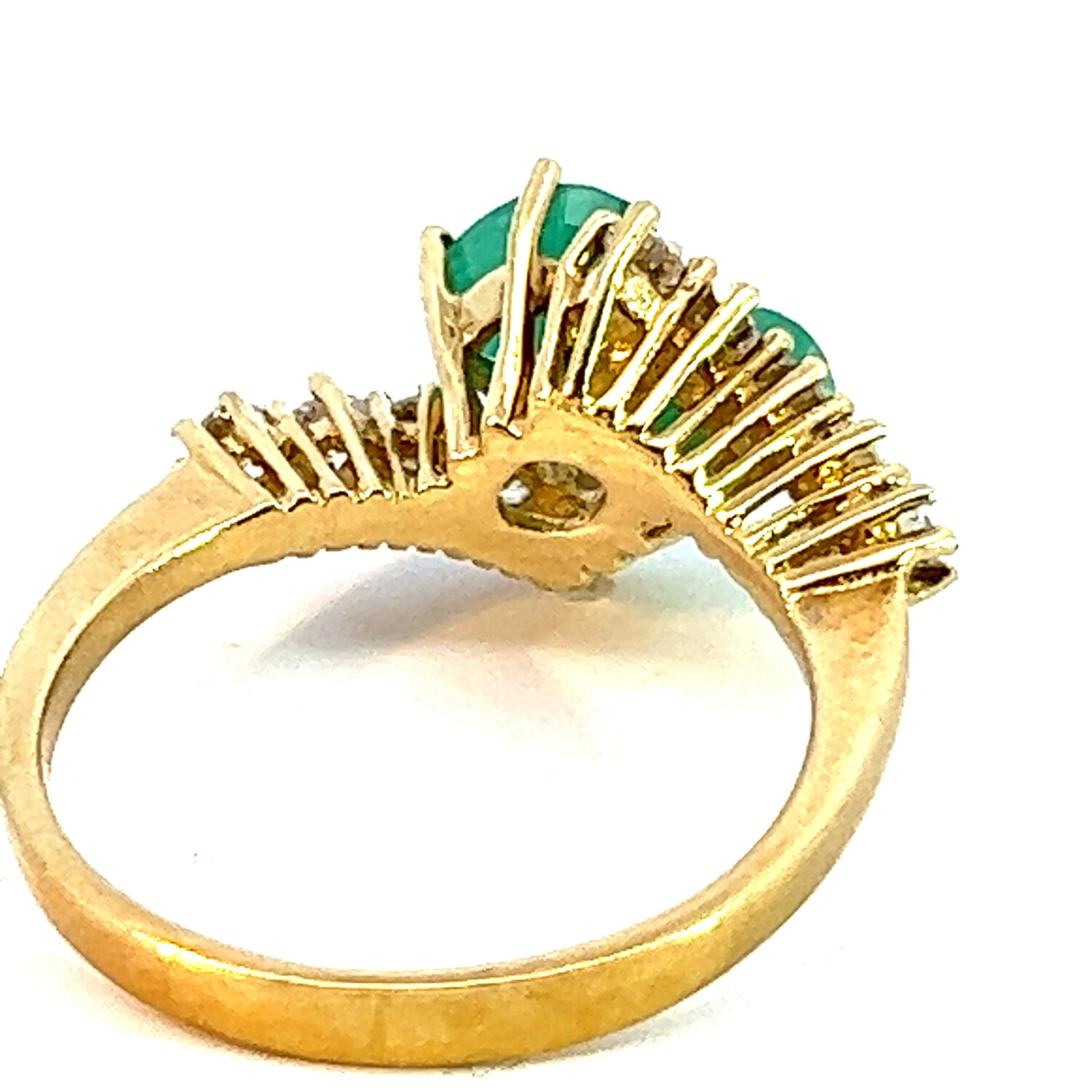 585 Gold Ring mit Smaragd und Diamanten, 3,91g, Ringgröße 55 Sehr gut ...