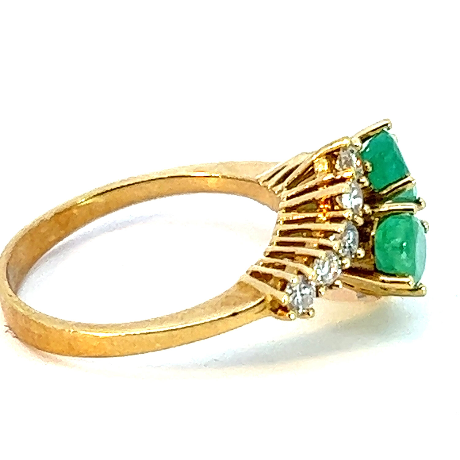 585 Gold Ring mit Smaragd und Diamanten, 3,91g, Ringgröße 55 Sehr gut ...