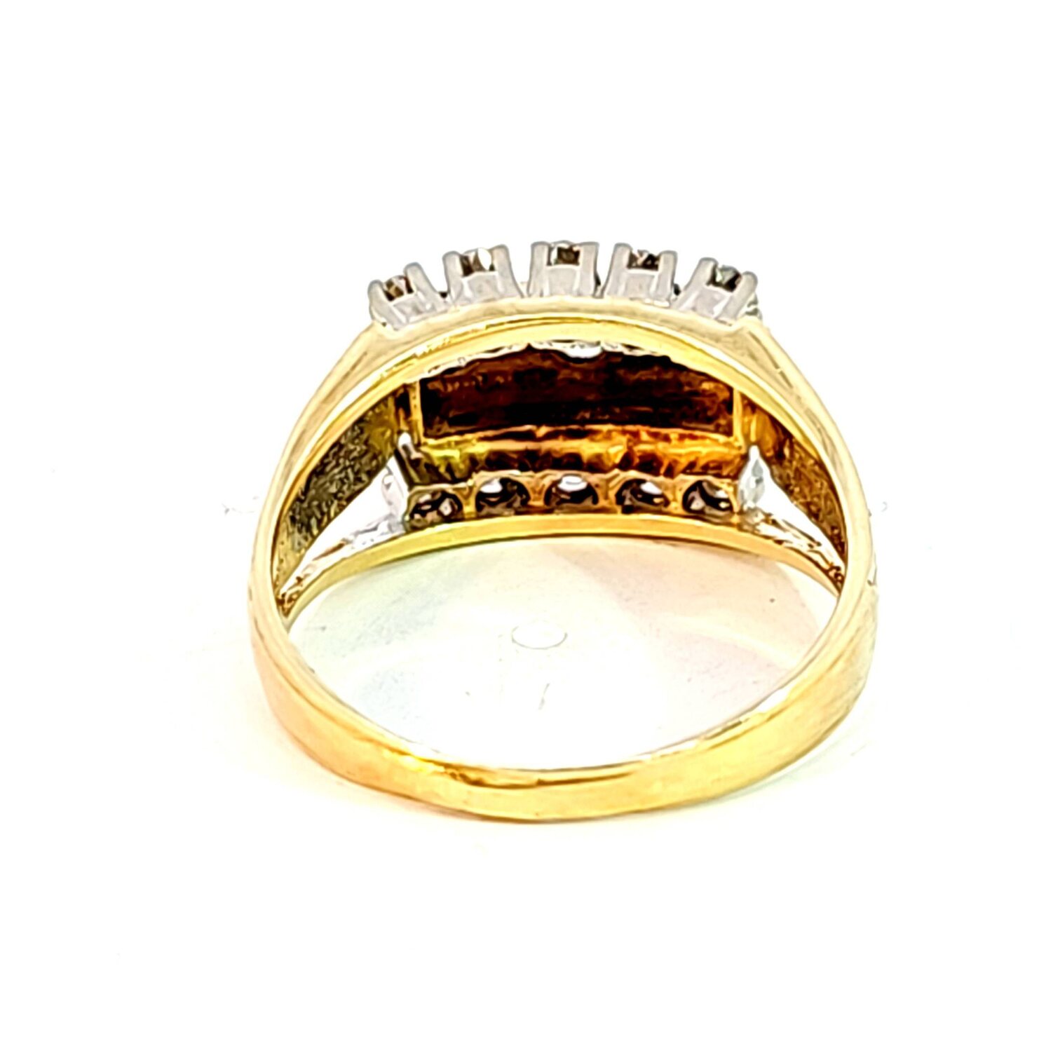 Gold 585 Ring mit Diamanten, 4,3g, Ringgröße 56 Sehr gut, siehe Foto ...