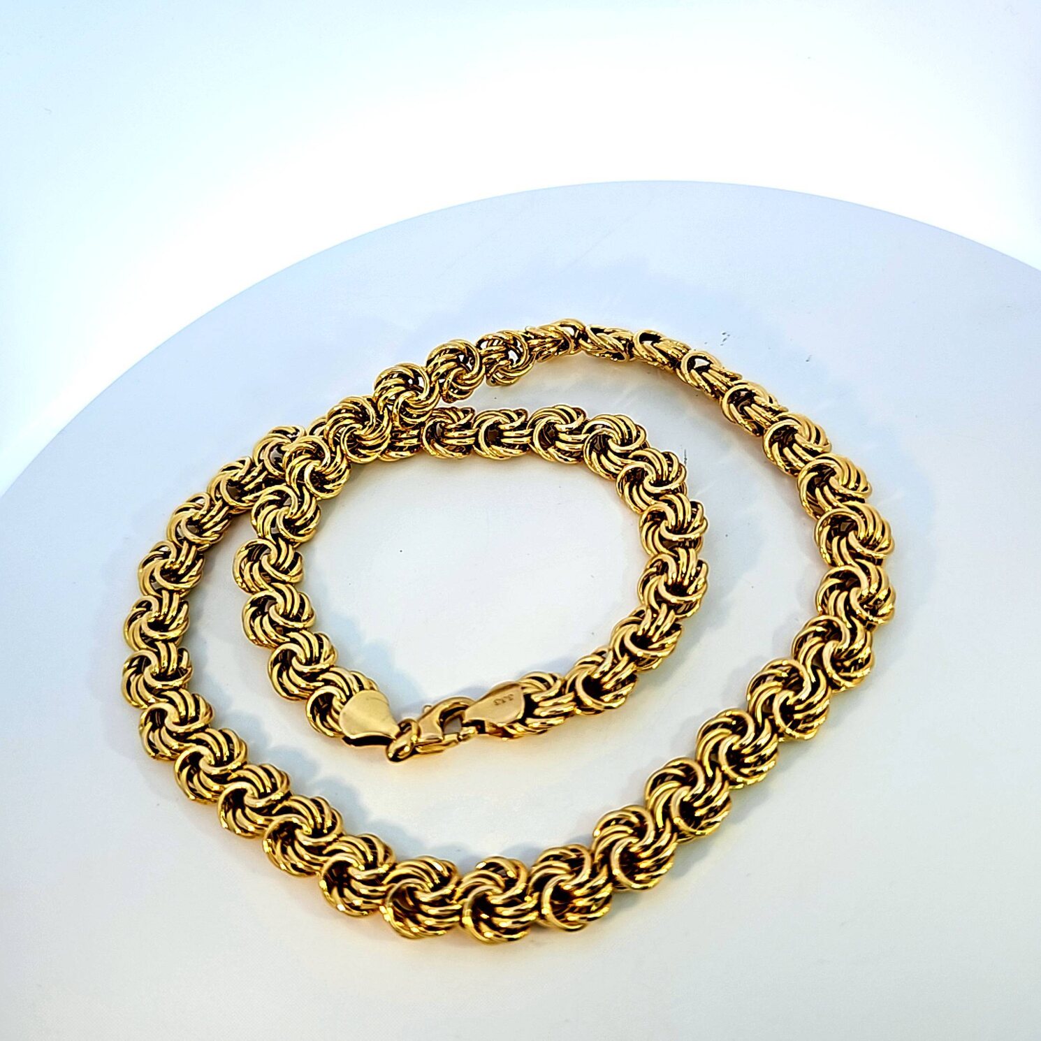 333 Gold Kette 16,37g ca.42cm lang (Massive) Sehr gut, siehe Fotos und ...