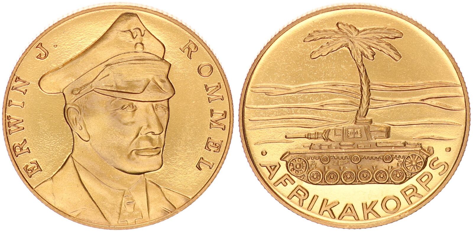 3. Reich Medaille nach 1945 Erwin Rommel Wüstenfuchs Panzerkampfwagen ...