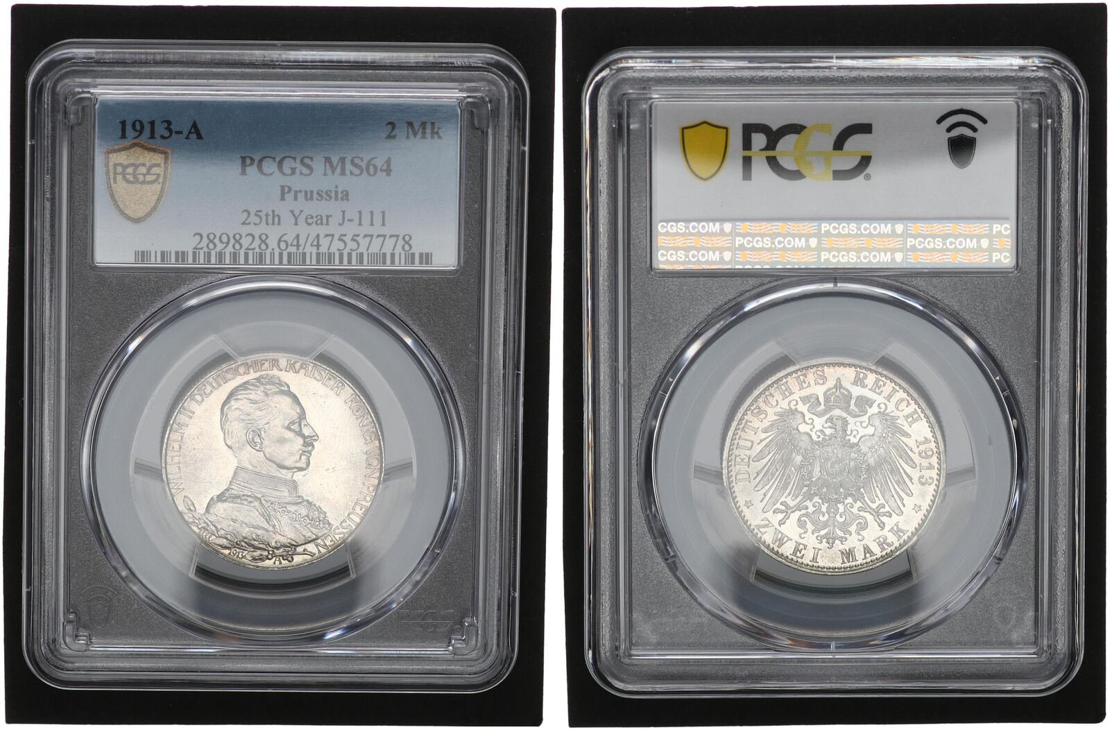 Prussia 2 Mark 1913 A Preußen 2 Reichsmark Wilhelm II. - 25 jähriges ...