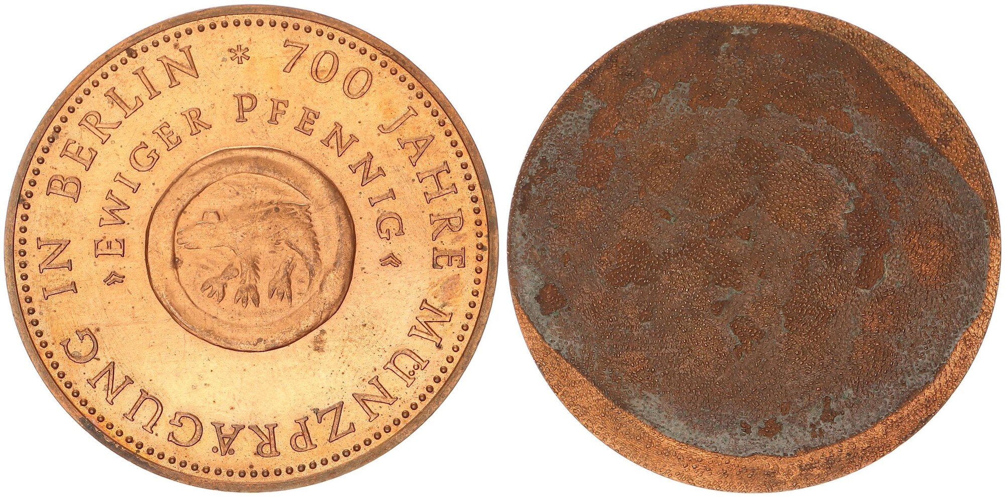 DDR 10 Mark Münzprägung 1981 einseitige Probe mit größerem Durchmesser ...