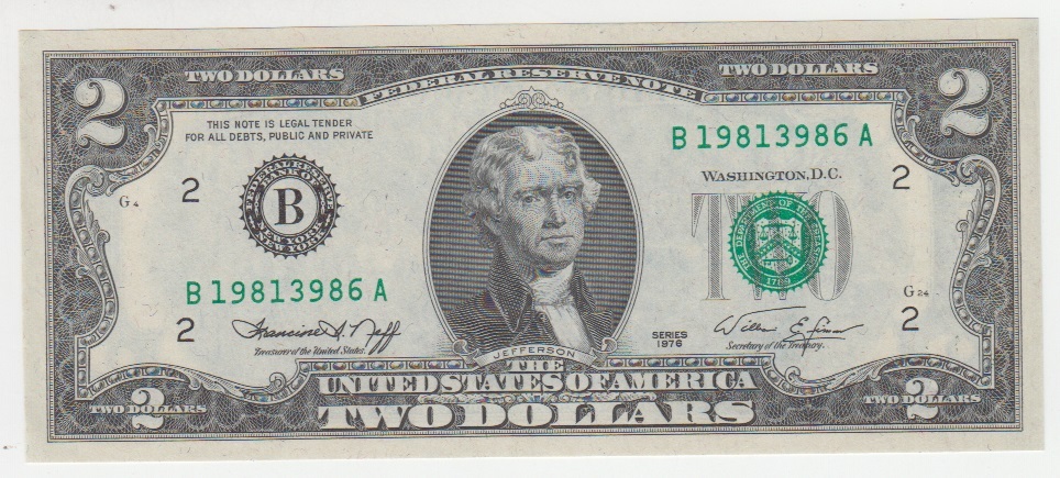 USA 2 Dollar Banknote 1976 kassenfrisch | MA-Shops