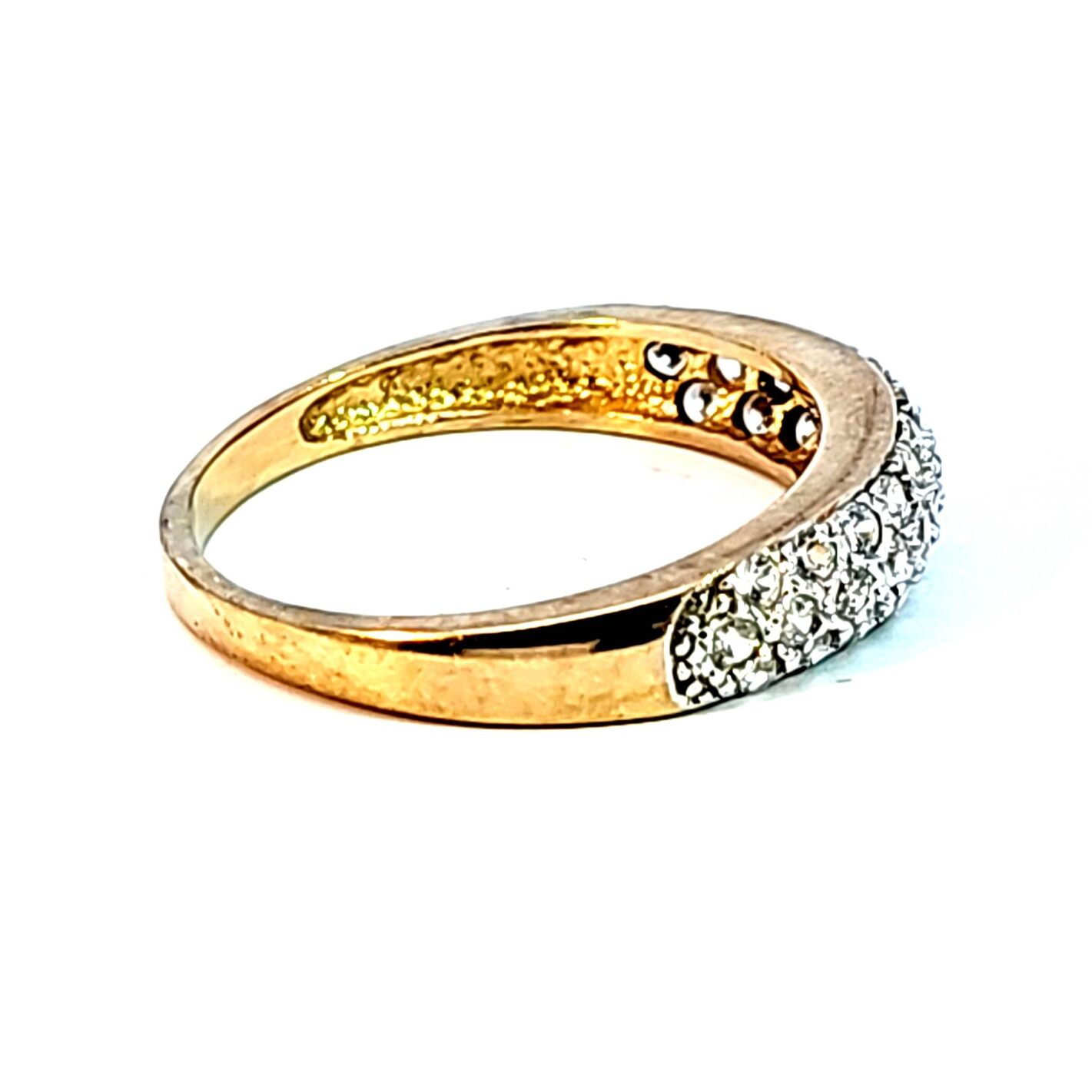 333 Gold Ring, mit Zirkonen, Ringgröße 62 Sehr gut, siehe Fotos und ...