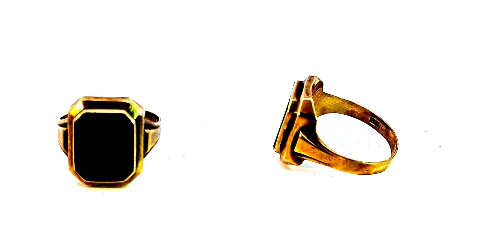 333 Gold Herrenring mit Onyx / Lagenstein 3,2g, Ringgröße 60 Sehr gut ...