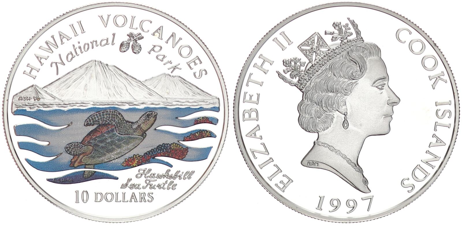 Cook Islands 10 Dollar 1997 1 Unze Feinsilber Nationalpark ...