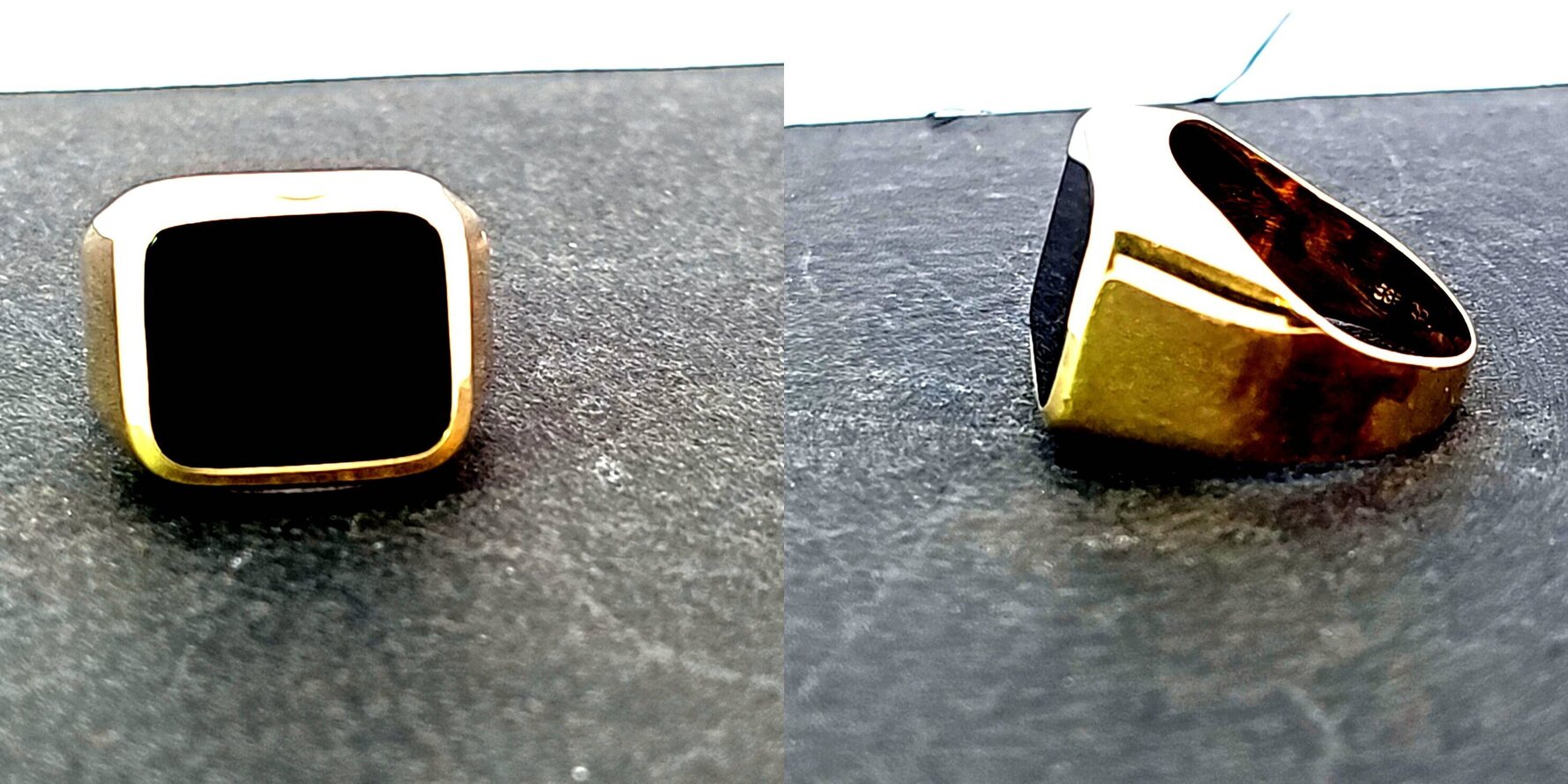 585 Gold Ring mit Onyx Lagenstein, 7,4g, Ringgröße 60 Sehr gut, siehe ...
