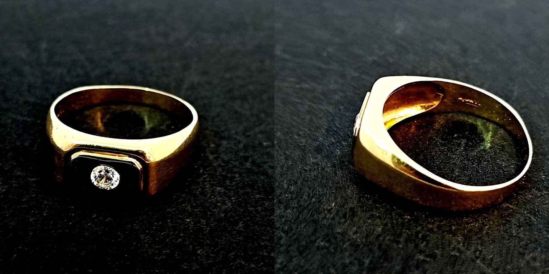 Gold 585 Ring mit Zirkon, 5,9g, Ringgröße 64-65 Sehr gut, siehe Fotos ...