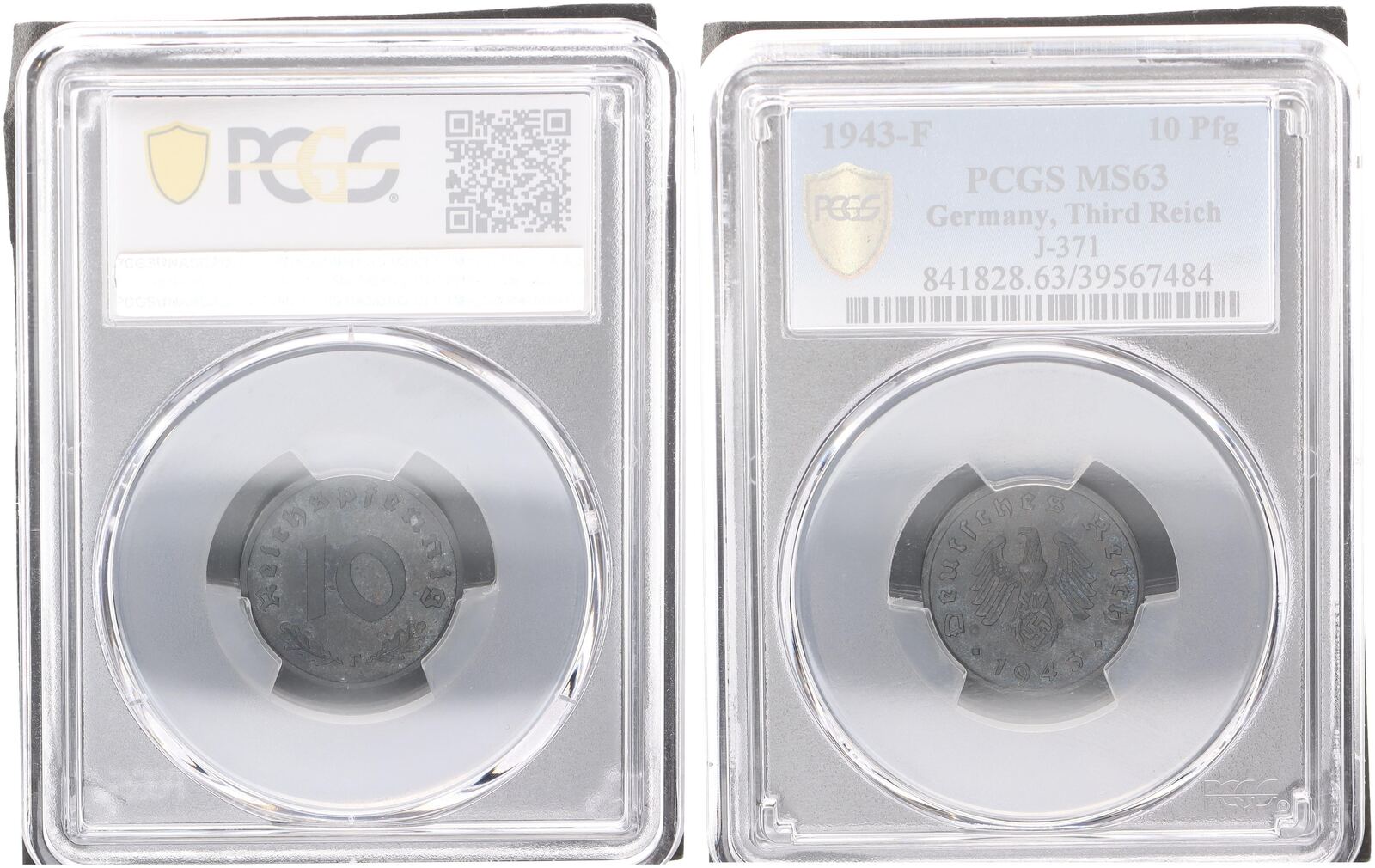 Germany, Third Reich 10 Pfennig 1943-F J.371 Kursmünze PCGS MS63 prägefrisch | MA-Shops