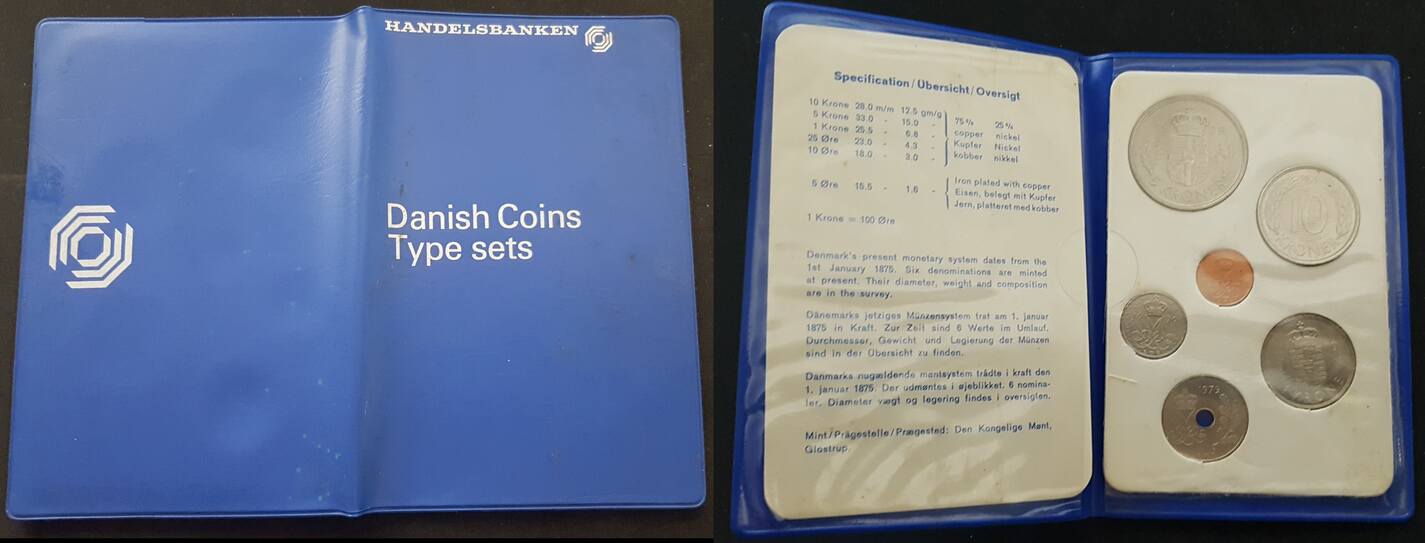 Dänemark KMS 1979 Danish Coins (Type Set) 5 Öre - 10 Kronen vz-st | MA ...