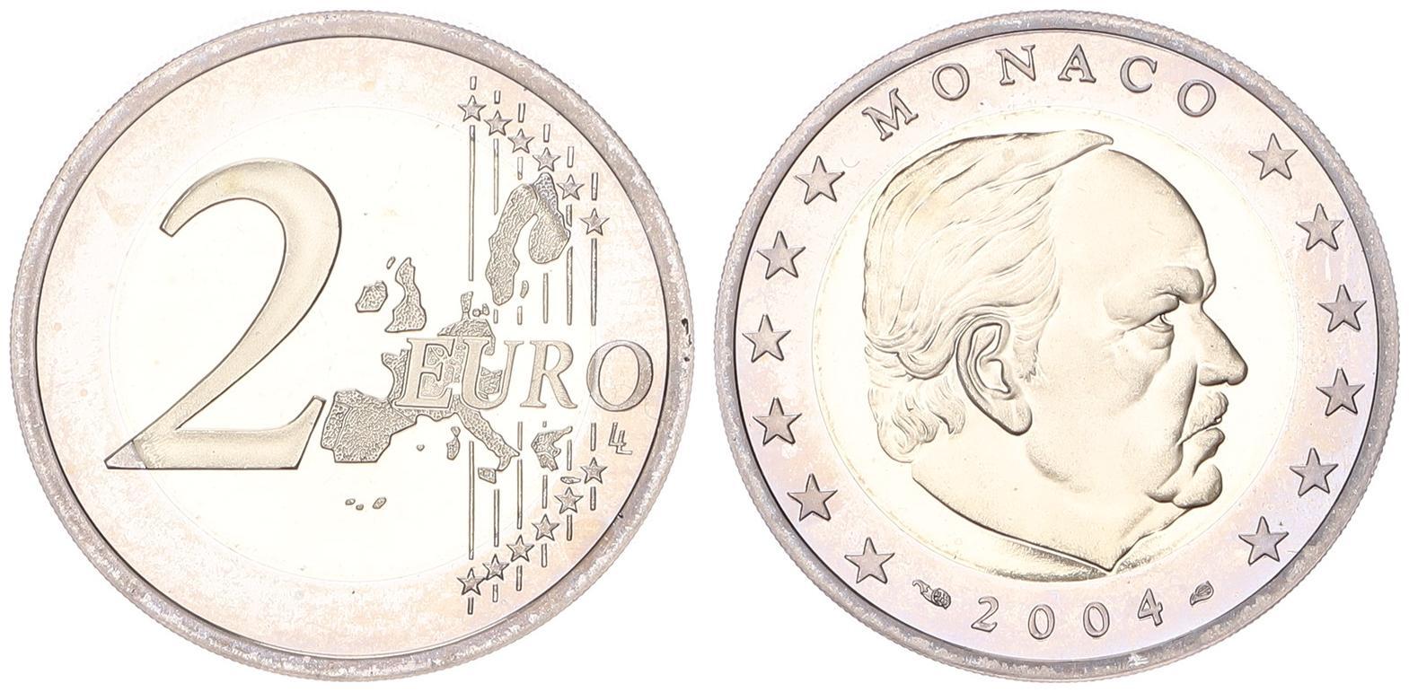 Monaco 2 Euro 2004 Kursmünze PP in Münzkapsel. Seltenes Jahr !!! Polierte Platte in Kapsel | MA ...